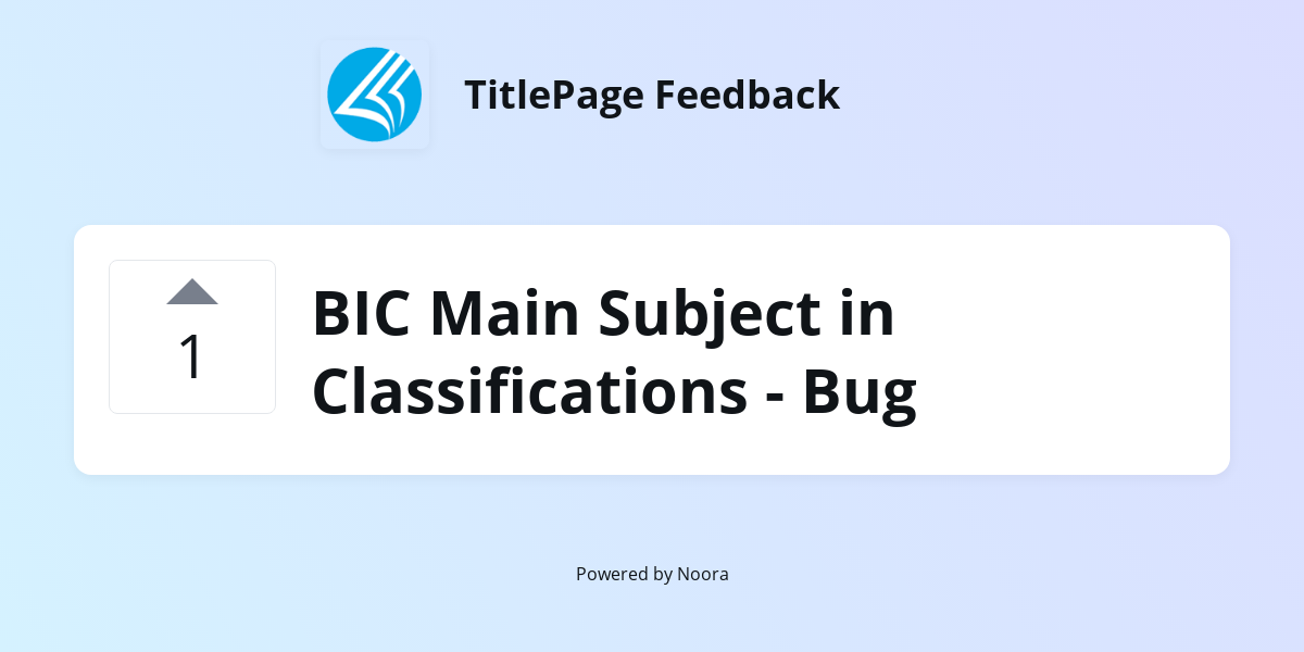 Bic Main Subject In Classifications Bug Titlepage Bugs Titlepage